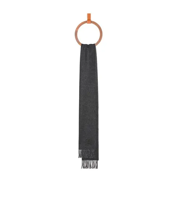 Loewe Logo Patch Fringed Edge Scarf
