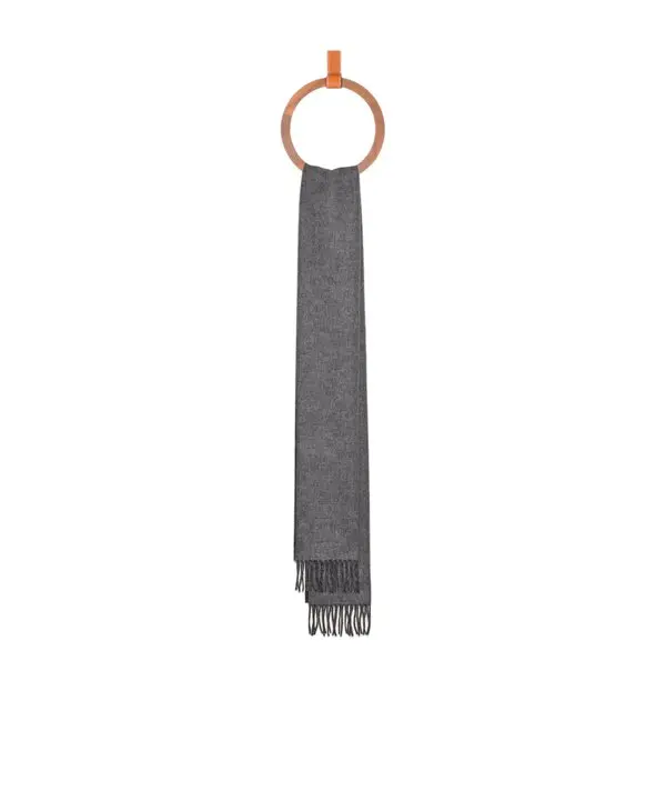 Loewe Logo Patch Fringed Edge Scarf