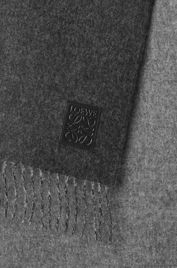 Loewe Logo Patch Fringed Edge Scarf