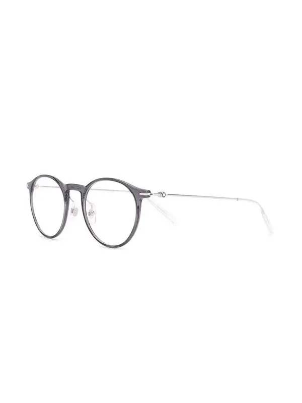 Montblanc Eyewear Round Full-rim Glasses And Frames - Gray