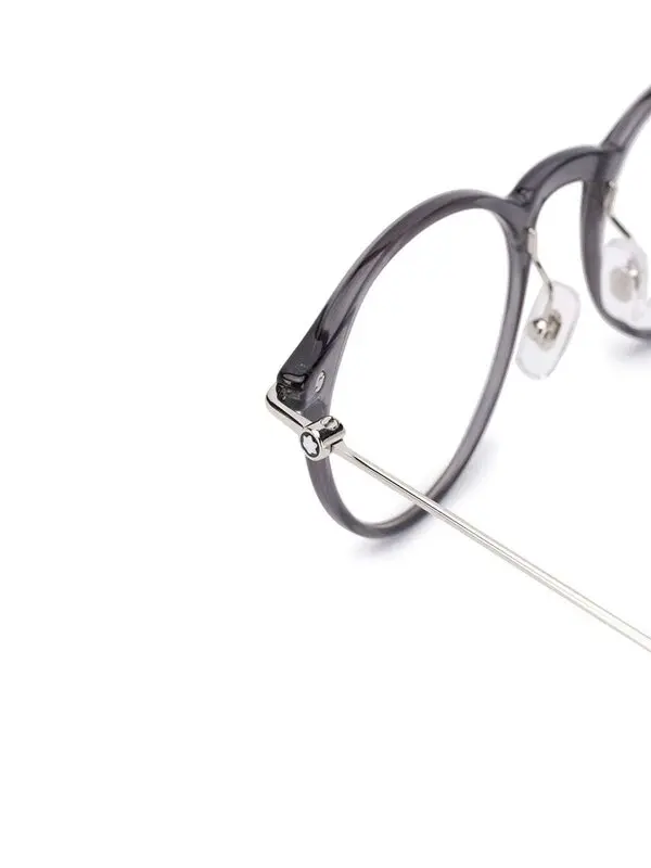Montblanc Eyewear Round Full-rim Glasses And Frames - Gray