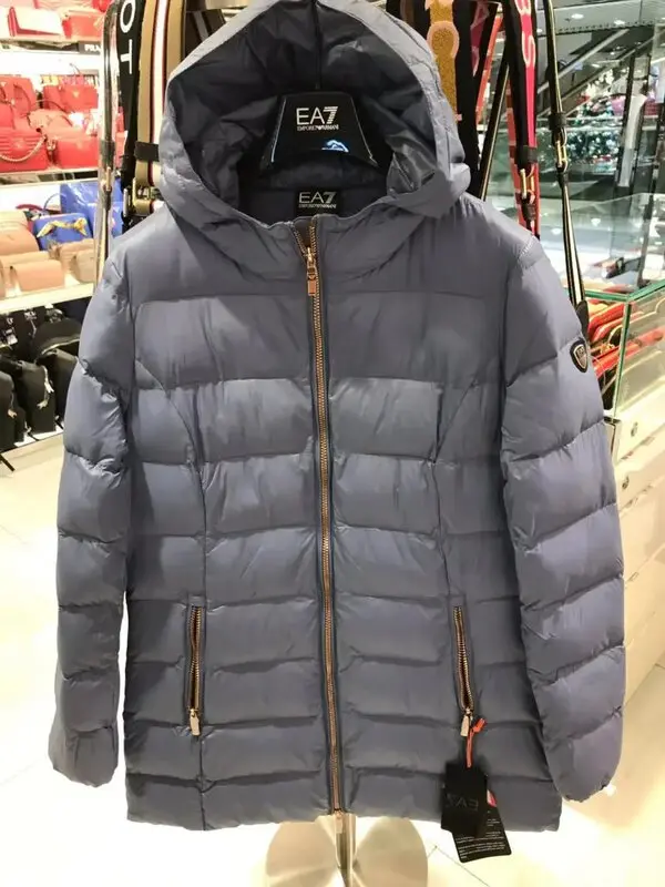 EA7 Hooded Zip-up Puffer Jacket