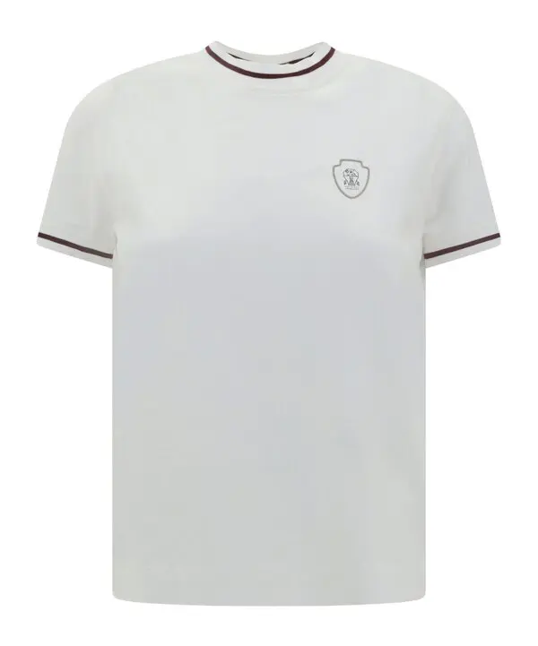 Brunello Cucinelli Logo Detail Crewneck T-shirt - White