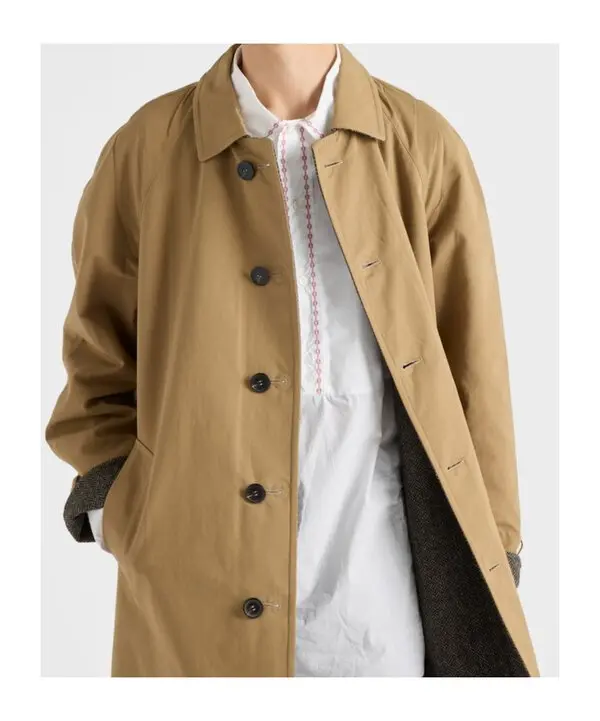 Prada Reversible Buttoned Coat - Cork Beige