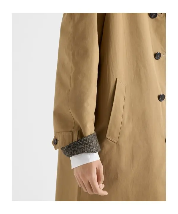 Prada Reversible Buttoned Coat - Cork Beige