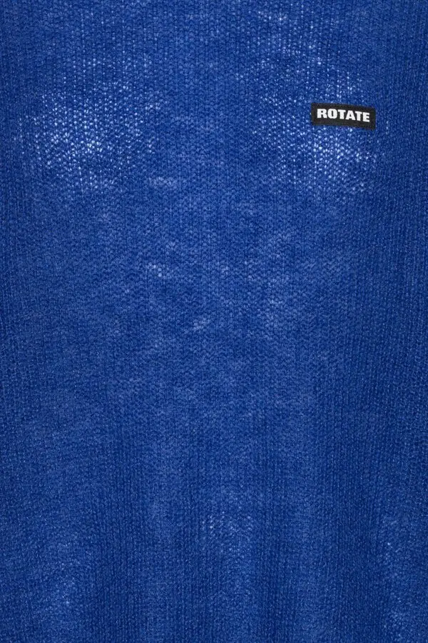 ROTATE BY BIRGER CHRISTENSEN Crew Neck Logo Patch Sweater - Blue