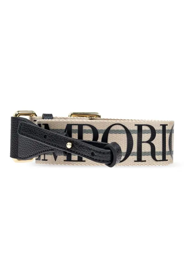 Emporio Armani Shopper Bag With Top Handle And Adjustable Shoulder Strap - Black