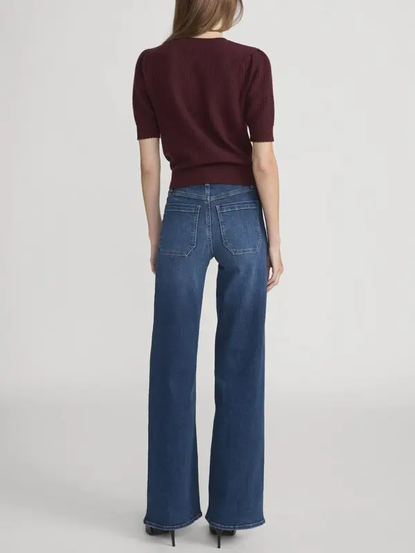 FRAME Belt Loop Jeans High Waisted Straight Leg - Blue
