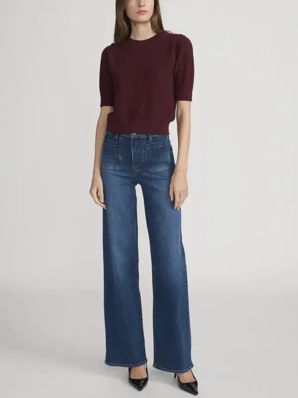 FRAME Belt Loop Jeans High Waisted Straight Leg - Blue