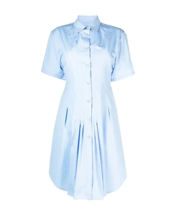 Marni Pleated Detail Cotton Shirt Dress