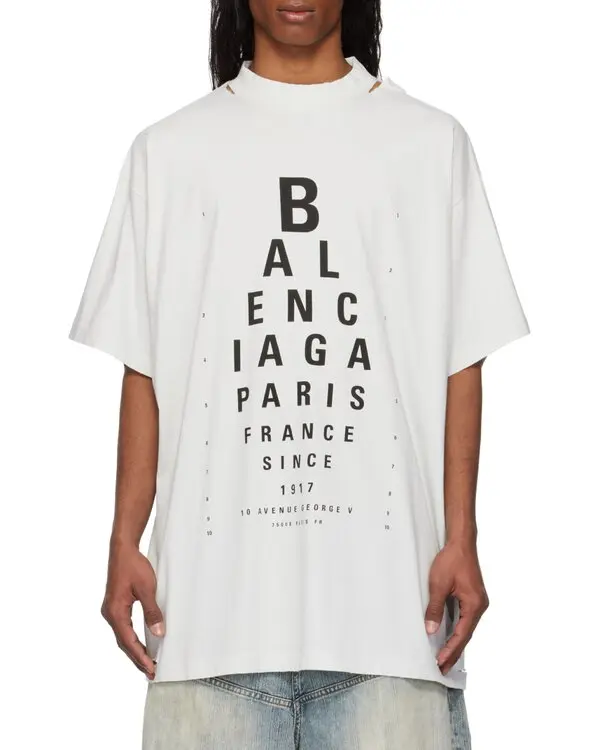 Balenciaga Oversized Graphic Print T-shirt - White