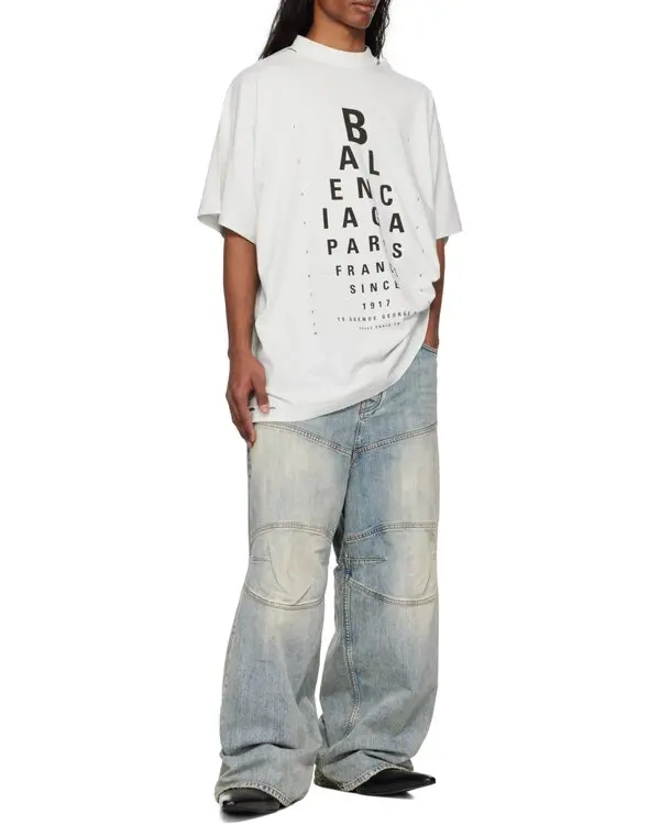 Balenciaga Oversized Graphic Print T-shirt - White