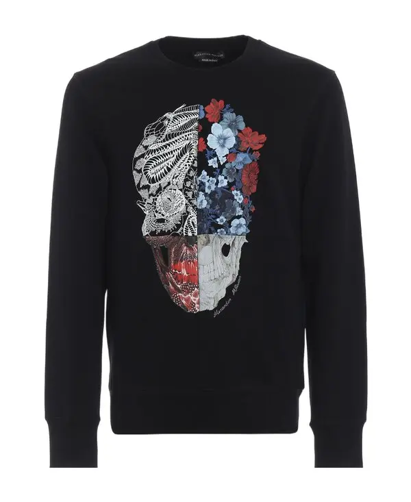 Alexander McQueen Graphic Print Long Sleeve Sweatshirt - Black