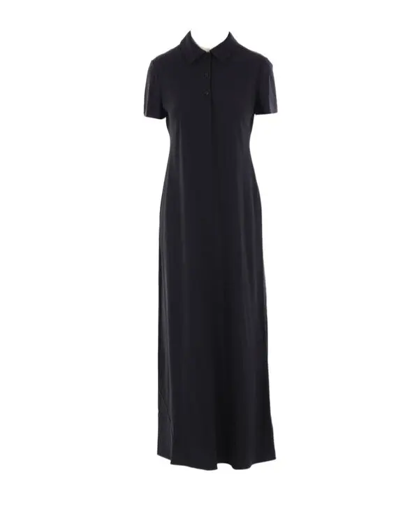 THE ROW Valenit Maxi Dress With Peak Collar And Short Sleeves - Black