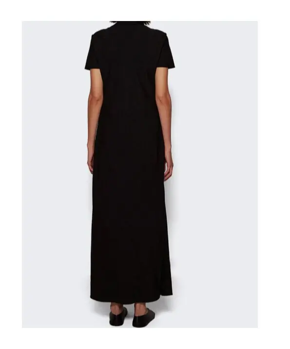 THE ROW Valenit Maxi Dress With Peak Collar And Short Sleeves - Black