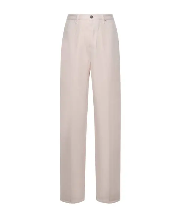 DONDUP High-rise Straight-leg Pants - Nude