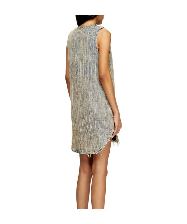 DIESEL® De Laris Asymmetric V-neck Day Dress - Medium Blue