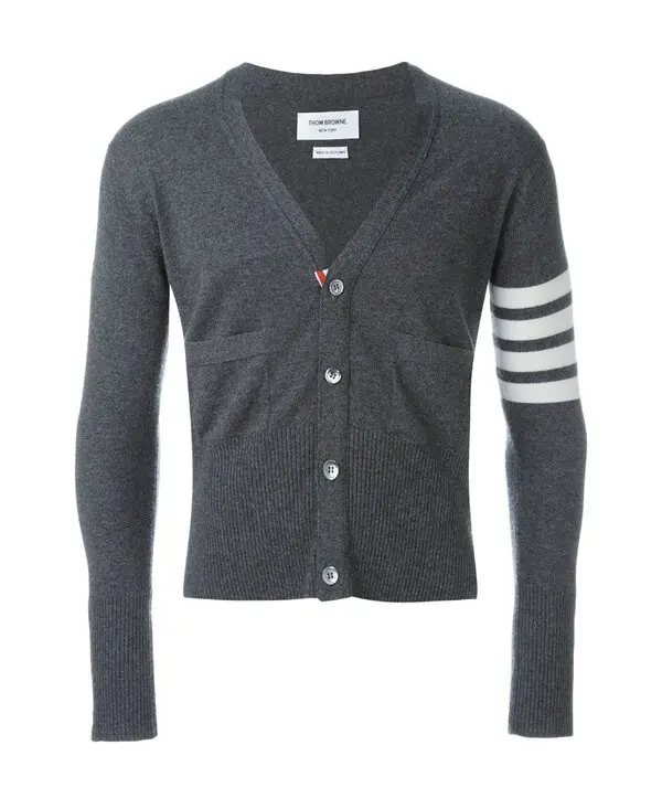 Thom Browne 4-bar Stripe Cardigan - Grey