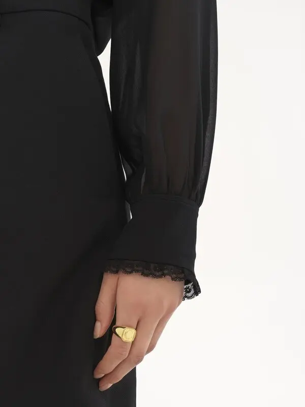Chloé Ruffled Lace Trim Blouse