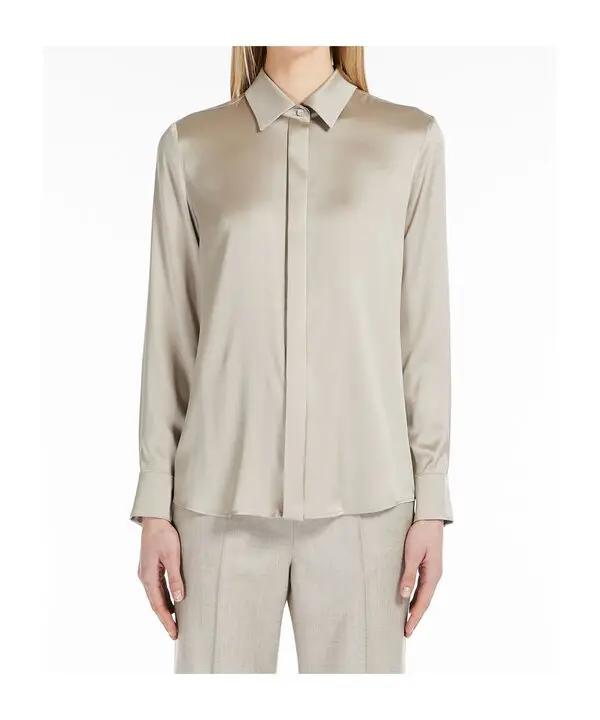 Max Mara Long-sleeved Shirt With Pointed Collar