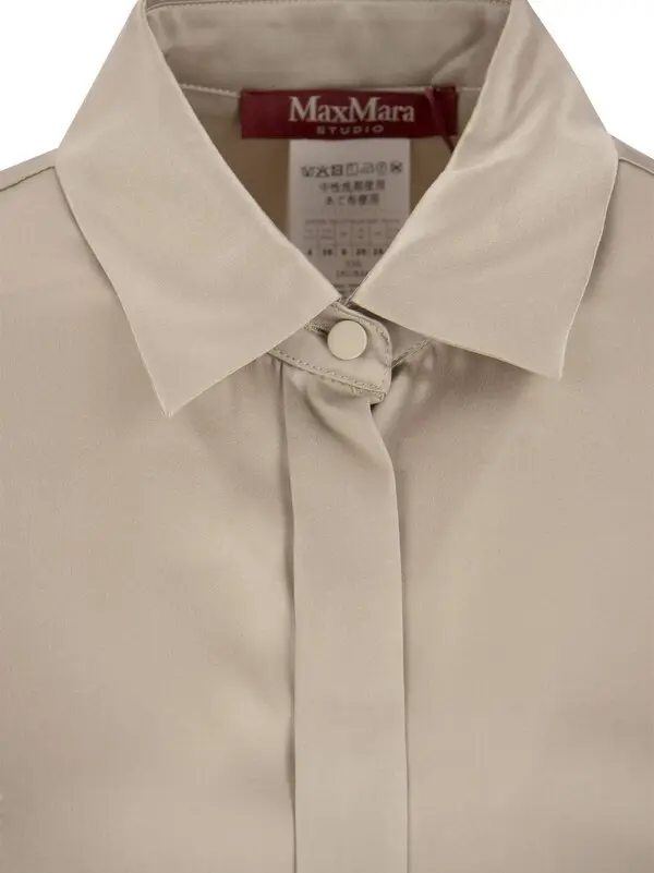 Max Mara Long-sleeved Shirt With Pointed Collar