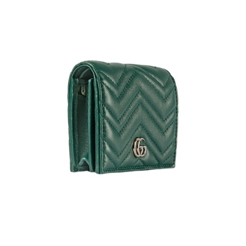 Gucci Gg Marmont Card Case Wallet - Green