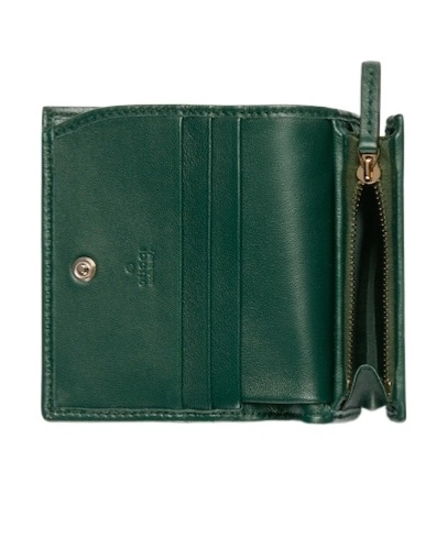 Gucci Gg Marmont Card Case Wallet - Green