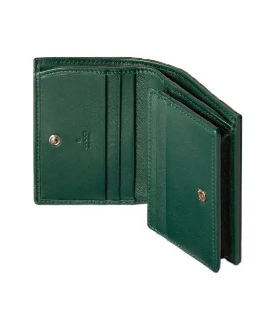 Gucci Gg Marmont Card Case Wallet - Green