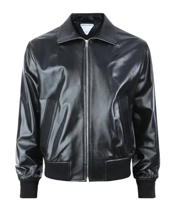 Bottega Veneta Zip-up Leather Blouson - Black