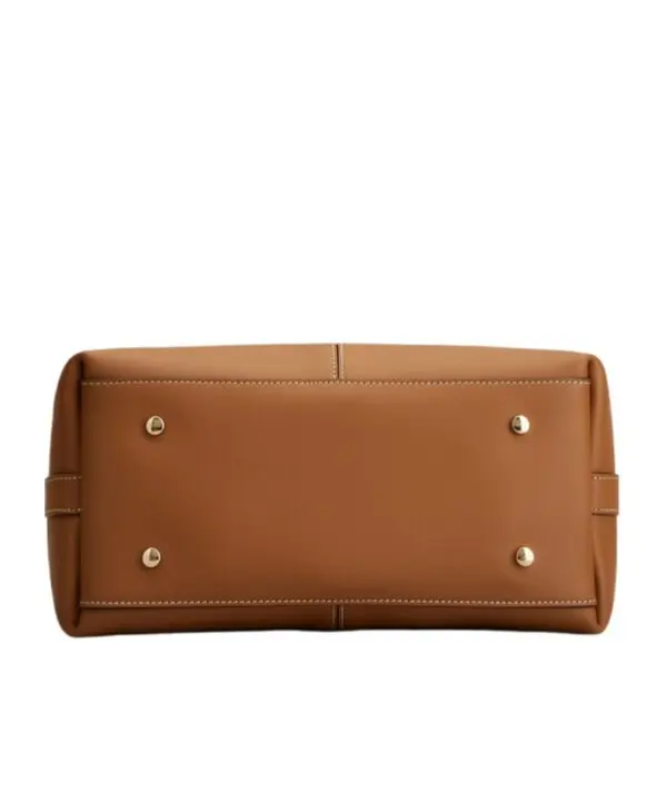 TOD'S Logo Engraved Small Shopper Bag - Brown