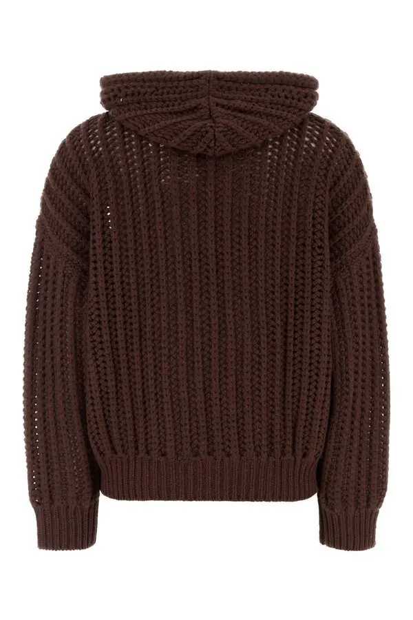 Brunello Cucinelli Openwork Ribbed Hooded Cardigan - No