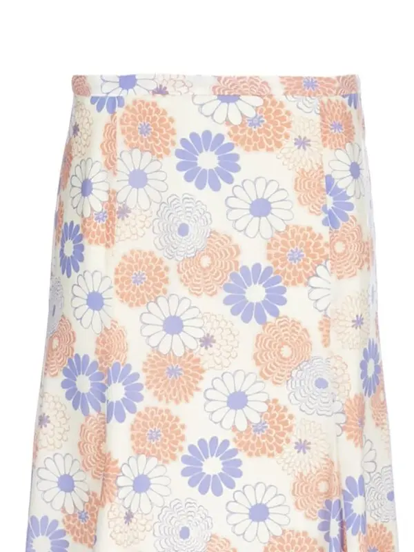 Kenzo Floral Print Midi Skirt