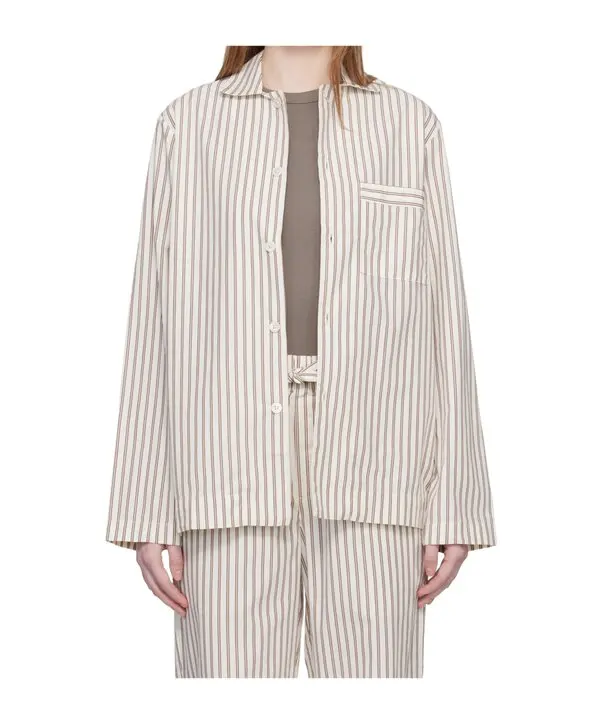 TEKLA Long-sleeved Pajama Shirt - White
