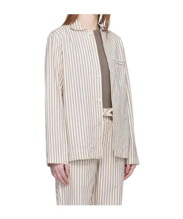 TEKLA Long-sleeved Pajama Shirt - White