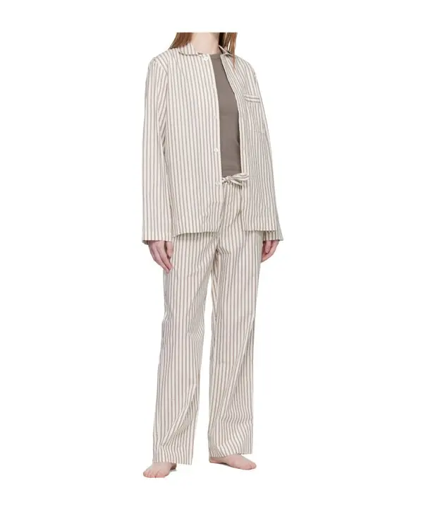 TEKLA Long-sleeved Pajama Shirt - White