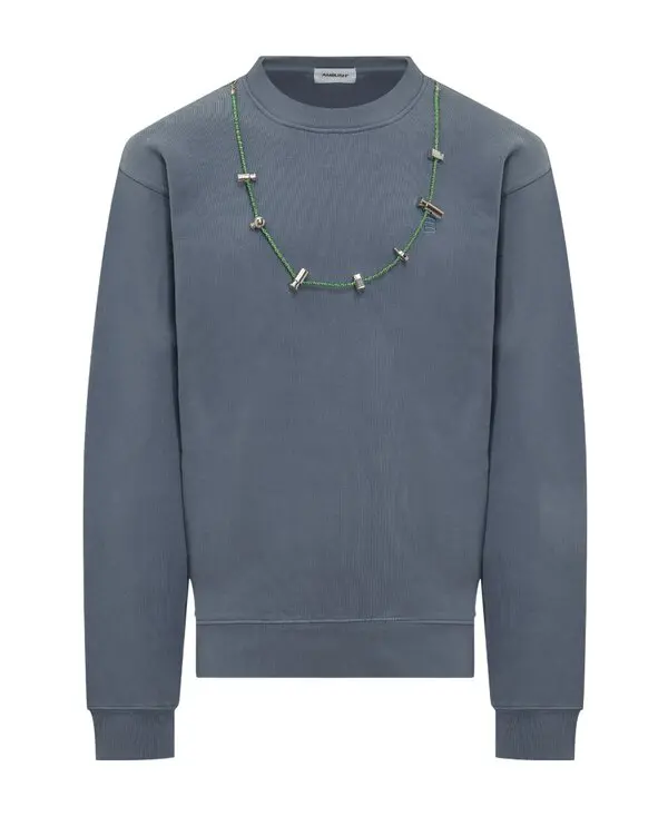AMBUSH Stopper Detailed Long Sleeve Sweatshirt - Gray