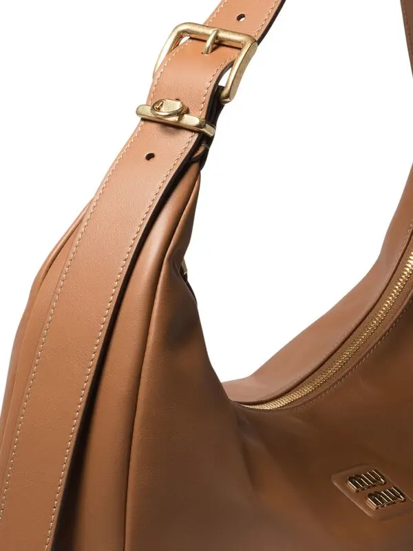 Miu Miu Logo Shoulder Bag - Brown