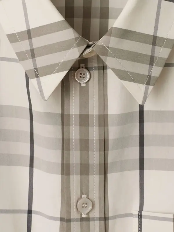 Burberry Cropped Checked Shirt With Self-tie Hem