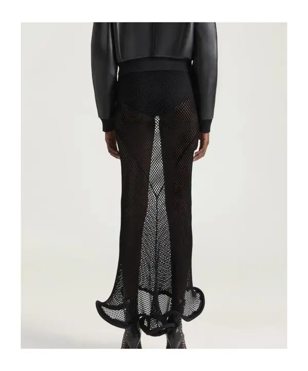 Givenchy Midi Kickback Skirt In Mesh