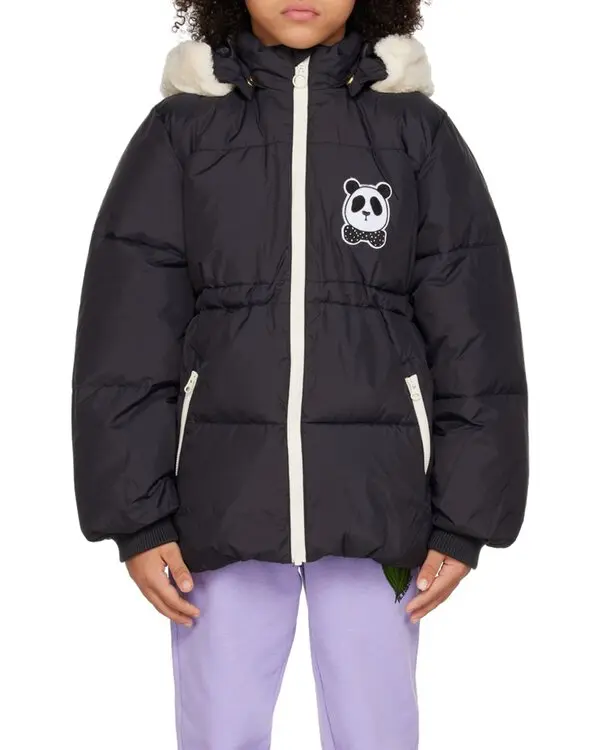 MINI RODINI Panda Zip-up Hooded Jacket