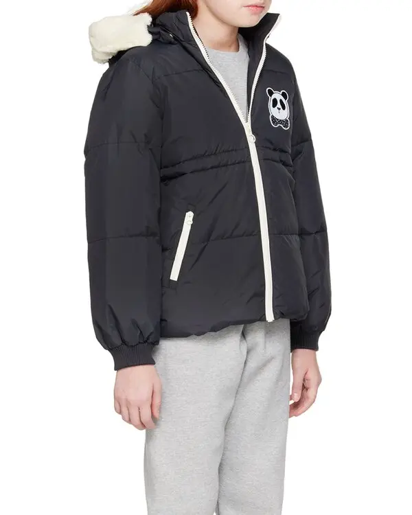MINI RODINI Panda Zip-up Hooded Jacket