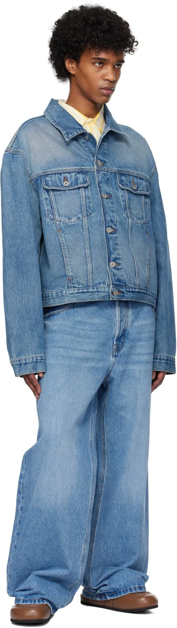 Jacquemus Collared Button-up Denim Jacket - Blue