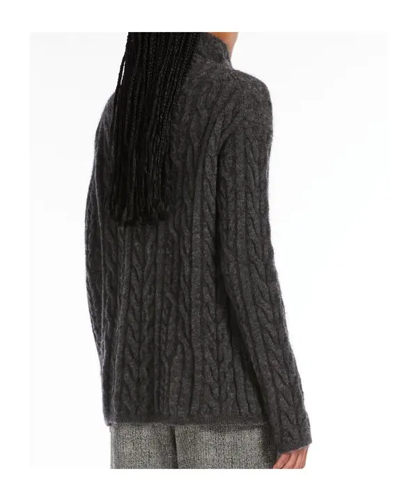 Max Mara High-neck Cable-knit Jumper - Gray