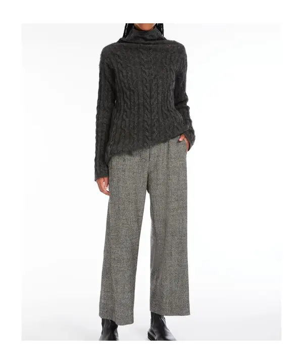 Max Mara High-neck Cable-knit Jumper - Gray