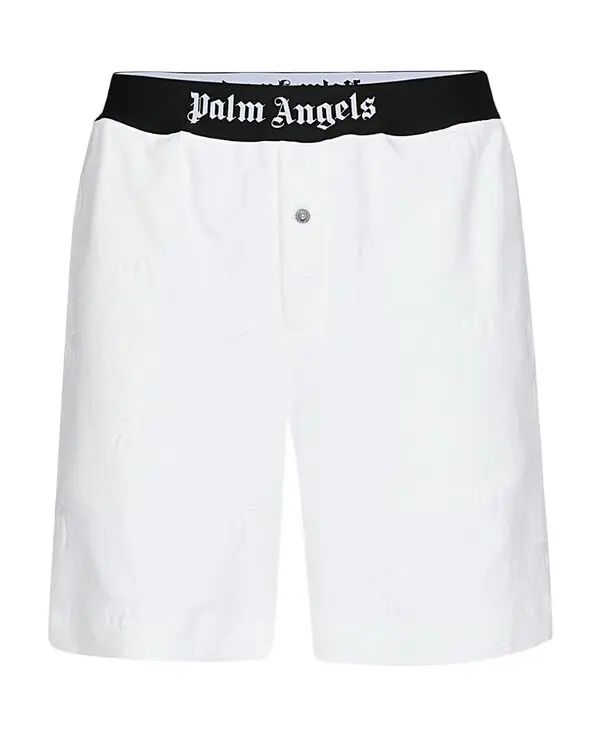Palm Angels Embossed Logo Track Shorts - White