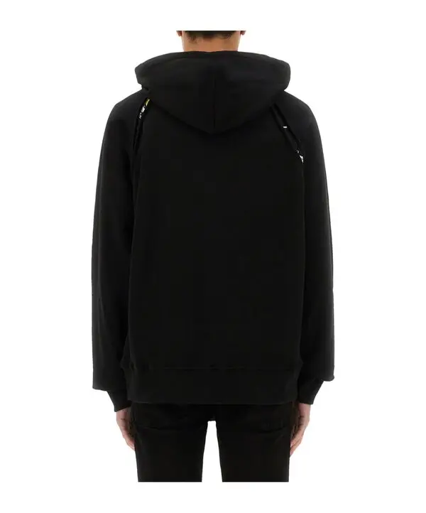 Versace Logo Plaque Drawstring Hoodie