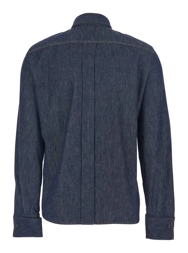 Brunello Cucinelli Embellished Long-sleeved Denim Shirt