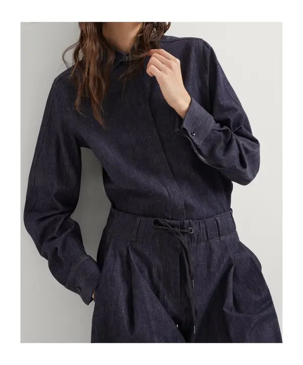 Brunello Cucinelli Embellished Long-sleeved Denim Shirt