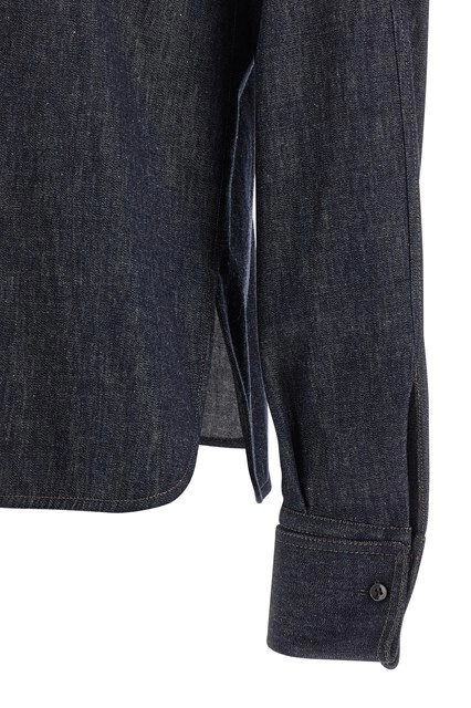Brunello Cucinelli Embellished Long-sleeved Denim Shirt