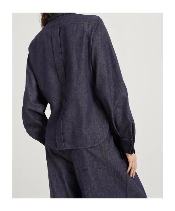 Brunello Cucinelli Embellished Long-sleeved Denim Shirt